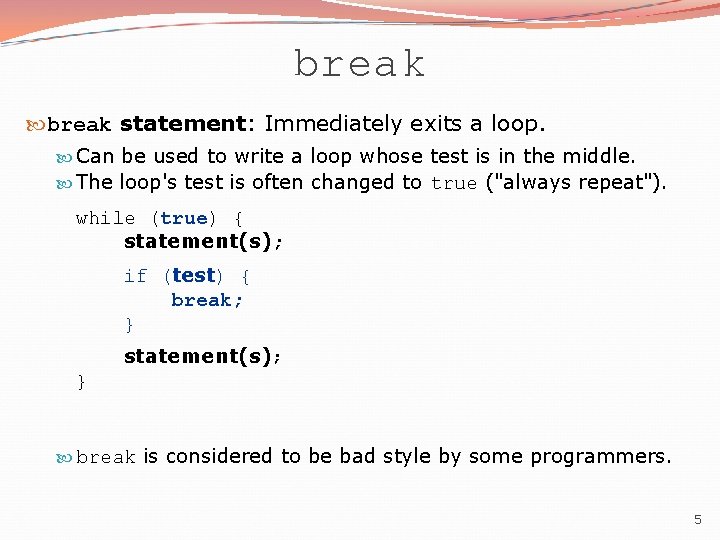 Building Java Programs Chapter 5 Lecture 5 4