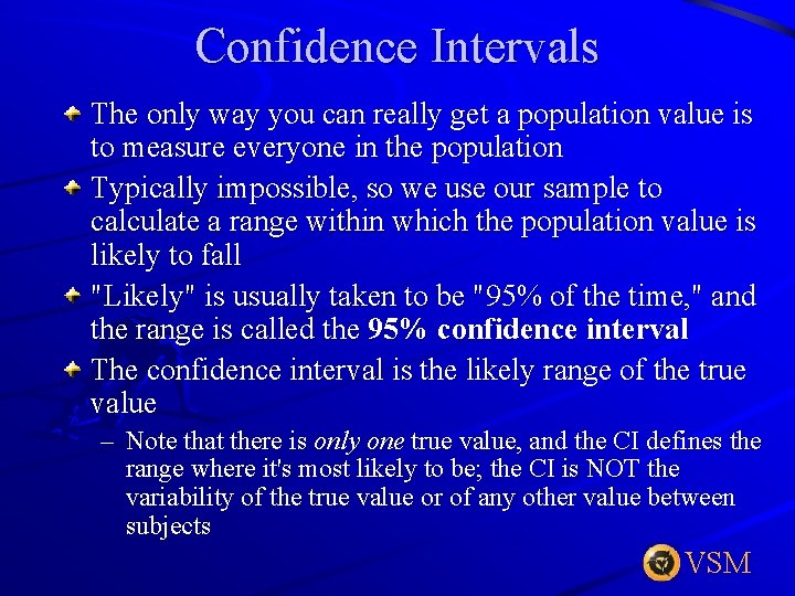 EvidenceBased Medicine Appendix 1 Confidence Intervals Warren R