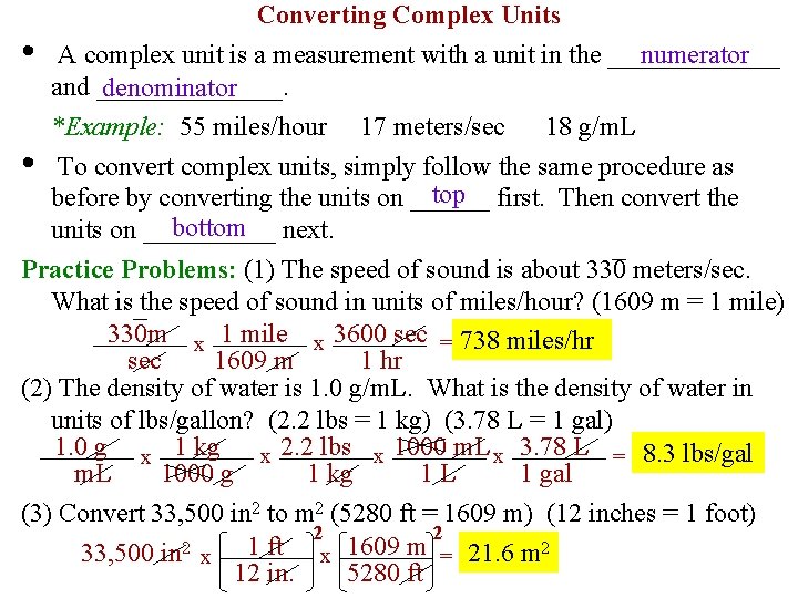 Ch 4 Problem Solving in Chemistry Dimensional Analysis