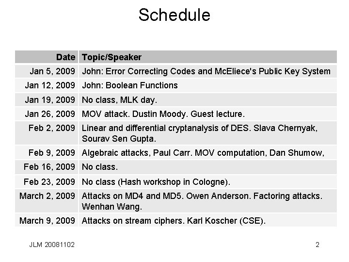 Cryptanalysis Lecture 11 Boolean Functions And Cryptanalysis John