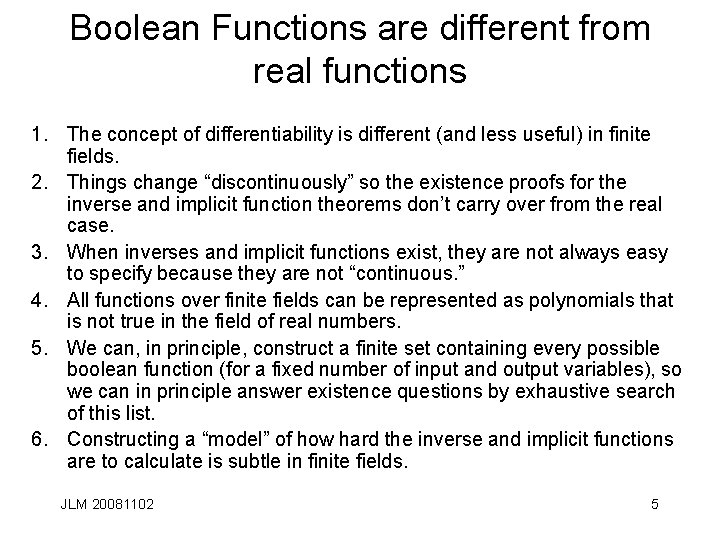 Cryptanalysis Lecture 11 Boolean Functions And Cryptanalysis John