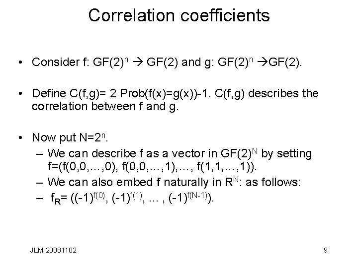 Cryptanalysis Lecture 11 Boolean Functions And Cryptanalysis John