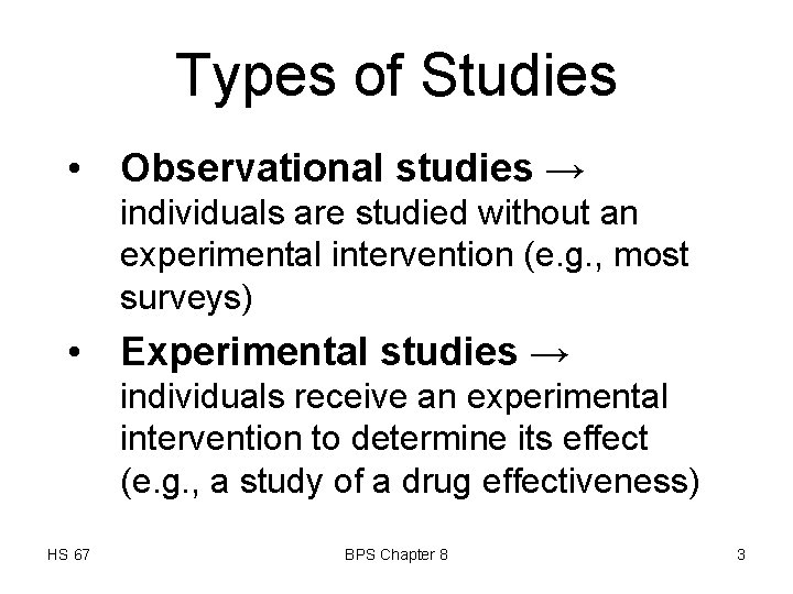 Chapter 8 Producing Data Sampling HS 67 BPS