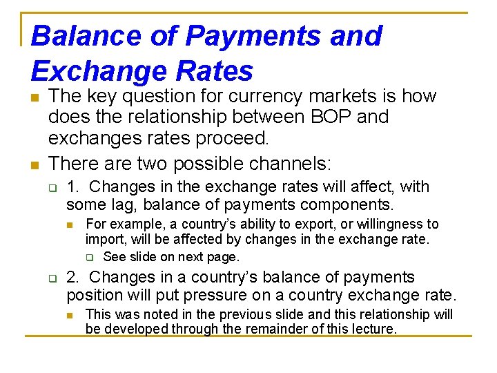 INBU 4200 INTERNATIONAL FINANCIAL MANAGEMENT Lecture 3 Balance