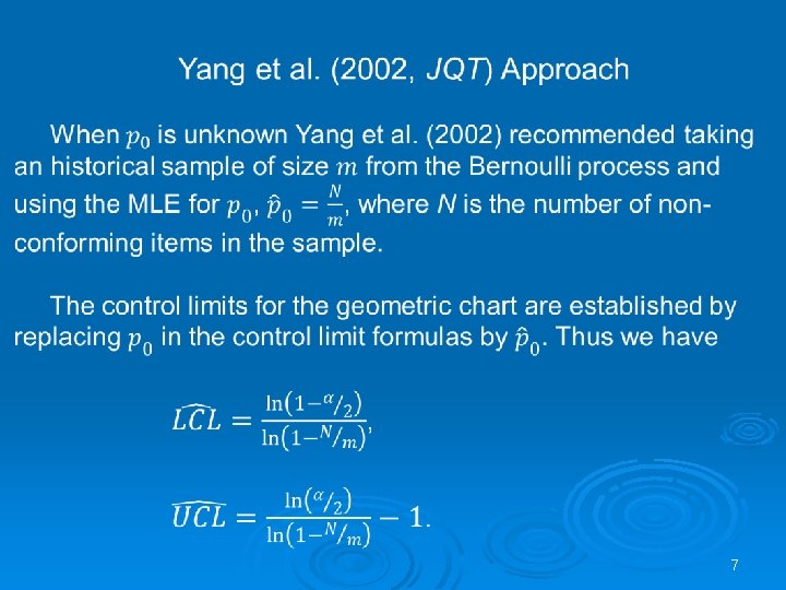 MONITORING BERNOULLI PROCESSES WILLIAM H WOODALL VIRGINIA TECH