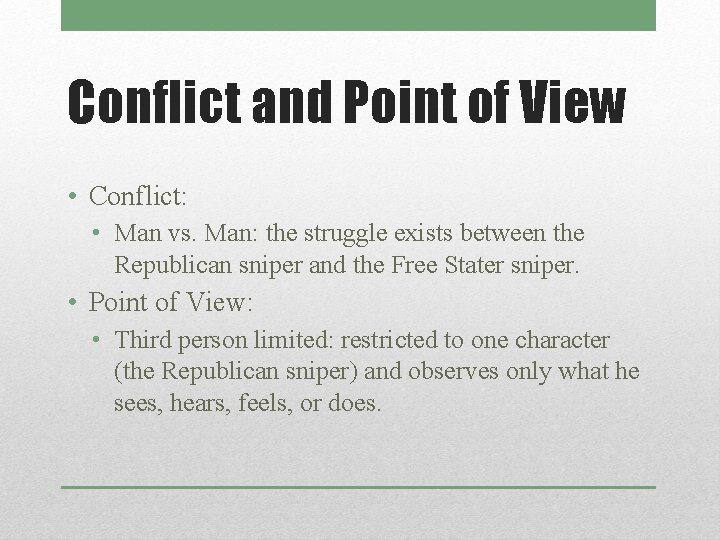 The Sniper By Liam OFlaherty PREREADING NOTES The