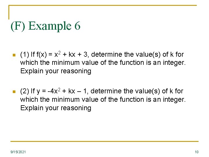Modeling with Quadratic Functions IB Math SL 1
