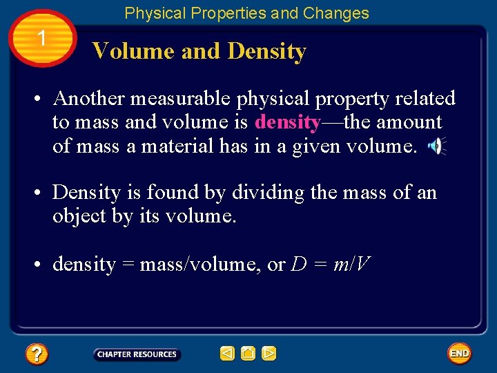 Table of Contents Chapter Matter and Its Changes