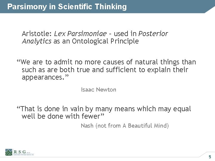 Parsimony in Advanced Transportation Forecasting TRB Planning Applications
