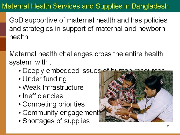 Reaching out to the MCH community in Bangladesh