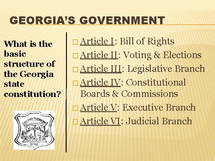 SETTING THE FOUNDATION BUILDING GEORGIAS GOVERNMENT FROM THE