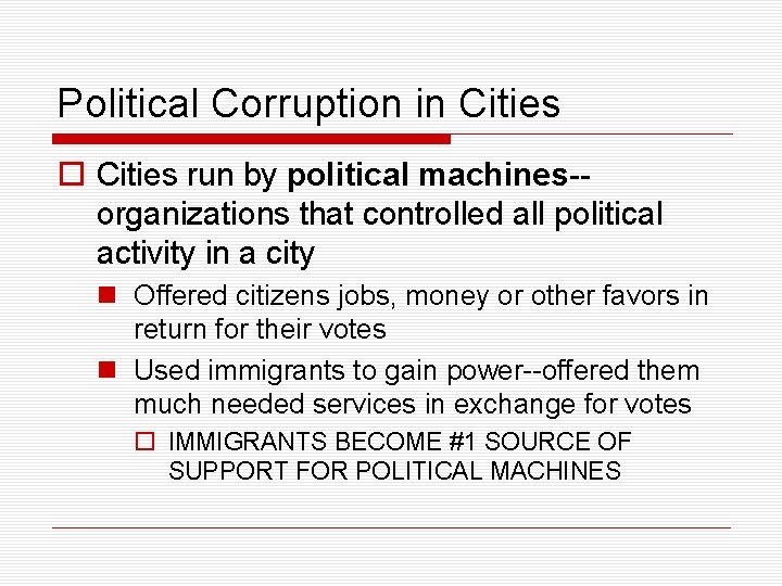 Urbanization and Its Problems Mrs Housenick US History