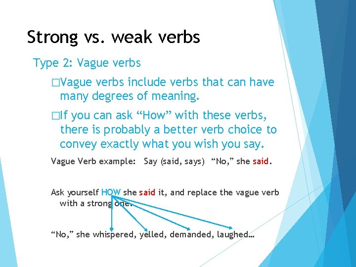 Strong Verbs VERBS Created by Kathryn Reilly What