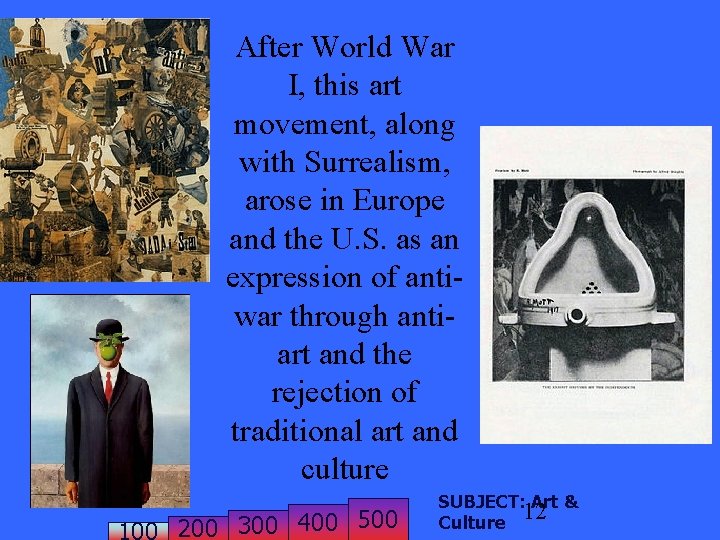 Europe between the wars Art Culture People Terms