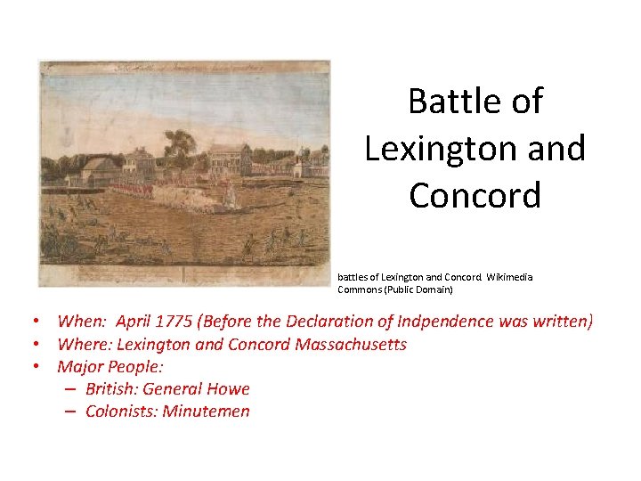 Important Revolutionary War Battles Battle of Lexington and