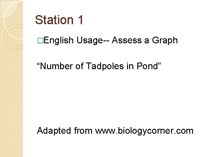 Graphing Station Lab Summary of Stations 1 English