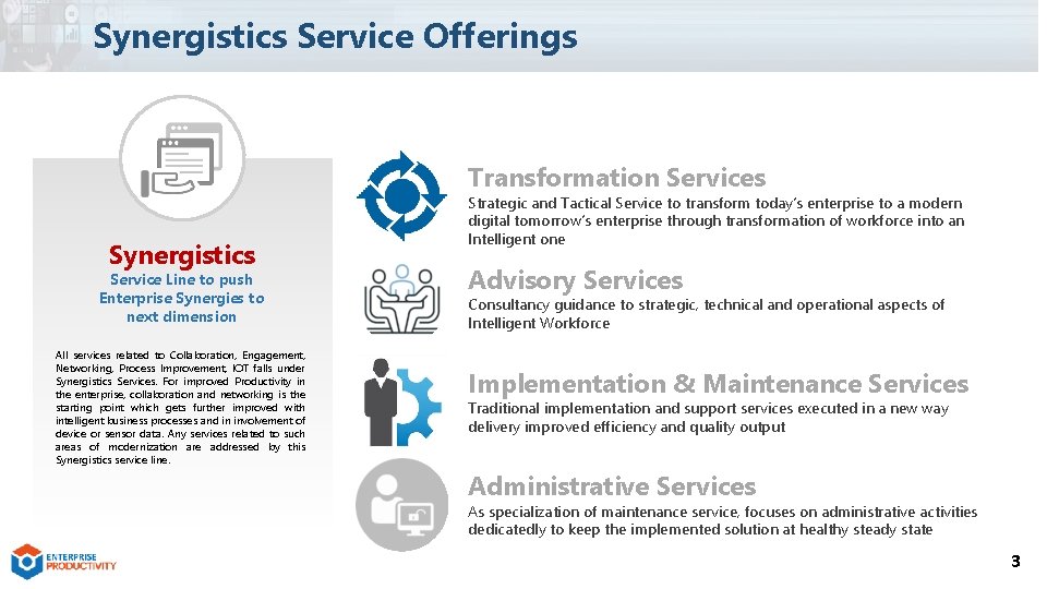 Synergistics Enterprise Synergy Booster Services EP Service Offerings
