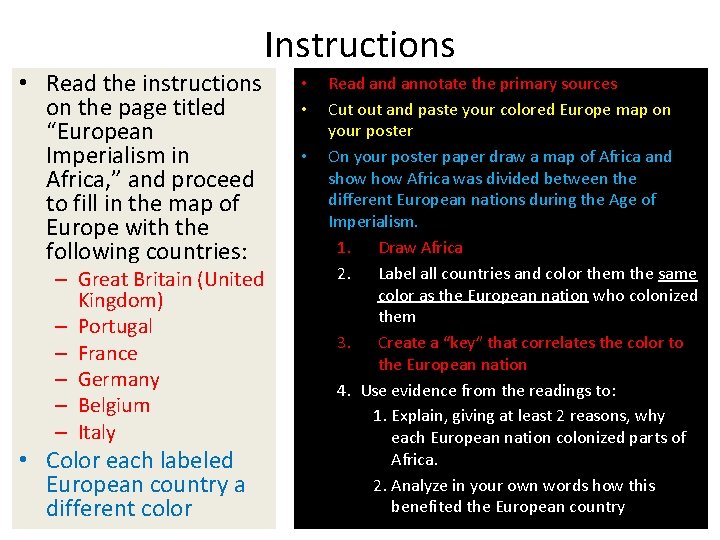 The Mad Scramble for Africa Map Project Read