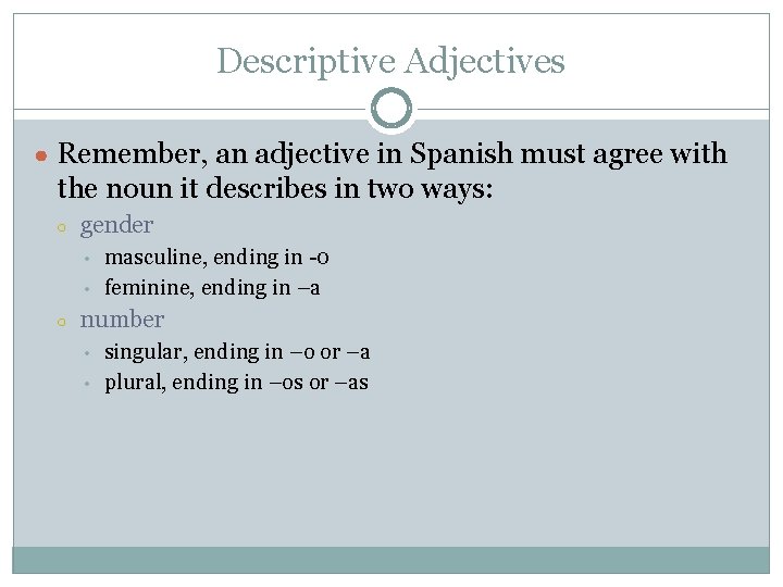 Espaol 1 Repaso GRMATICA Subject Pronouns Singular I