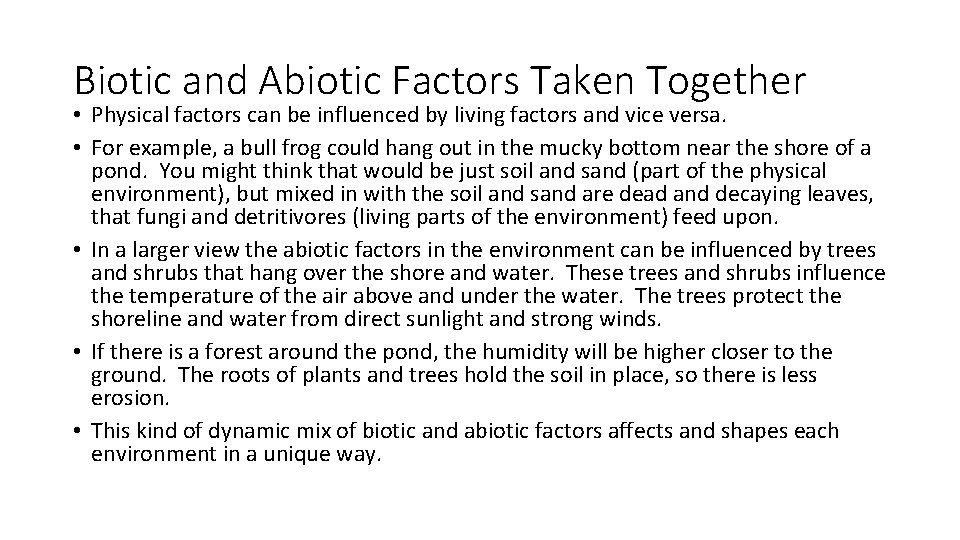 Ch 3 The Biosphere Ch 3 1 The