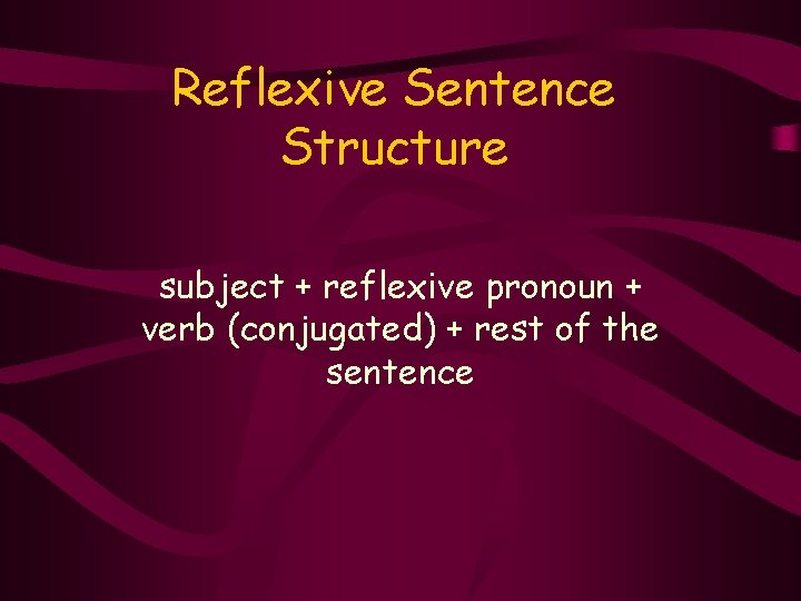 Reflexive Verbs Pronouns Discussing daily routines What is