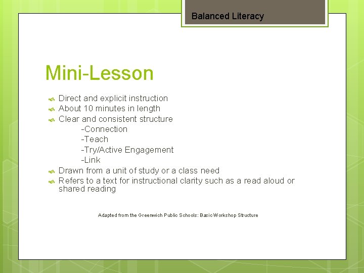 Balanced Literacy Overview By Erin Lynch www coreliteracy