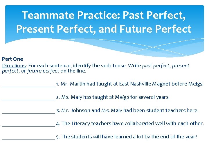 Verb Tenses in Action Past Present Future Standards