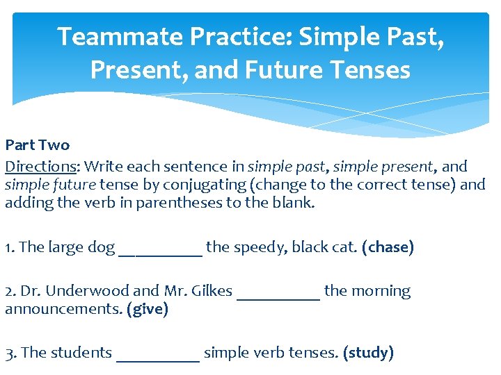 Verb Tenses in Action Past Present Future Standards