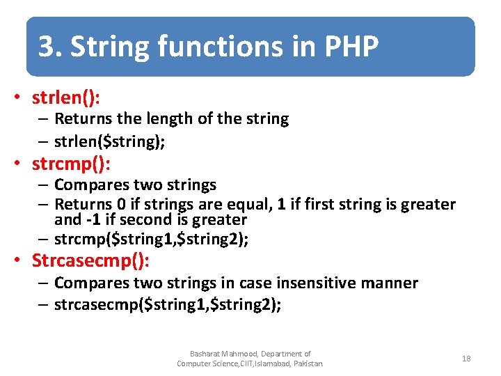 Validating user input Basharat Mahmood Department of Computer