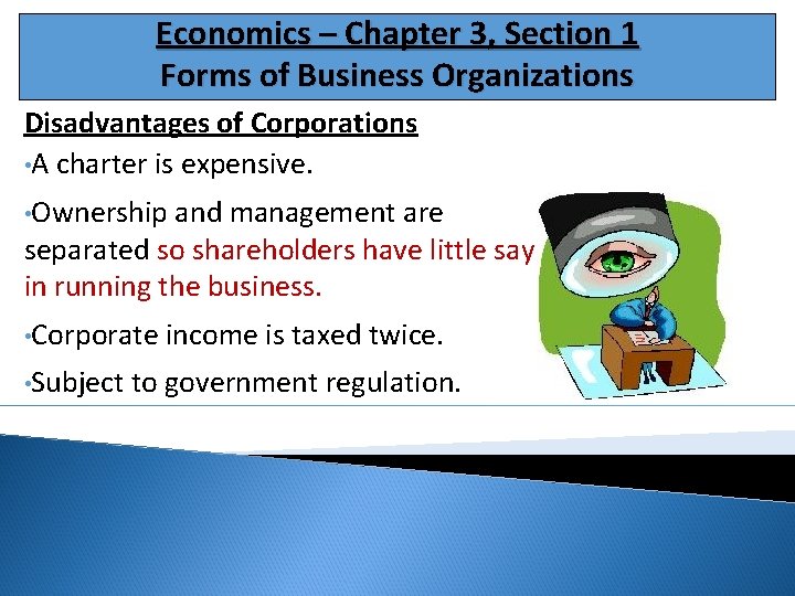 Economics Chapter 3 Section 1 Forms of Business