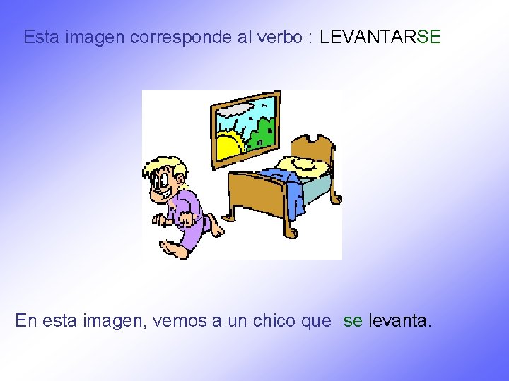 ACTIVIDADES COTIDIANAS Esta imagen corresponde al verbo DESPERTARSE