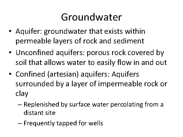 Lesson 44 112717 SWBAT identify where usable water