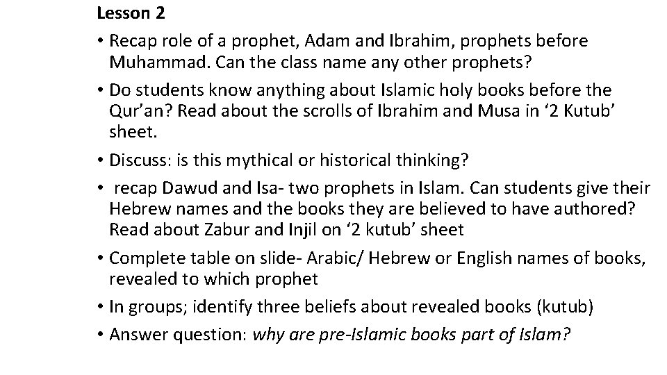 Big Ideas for RE KS 4 Curriculum Islam