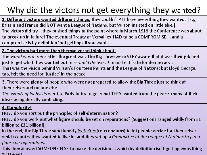 PEACEMAKING Aims and Motives of the Big 3