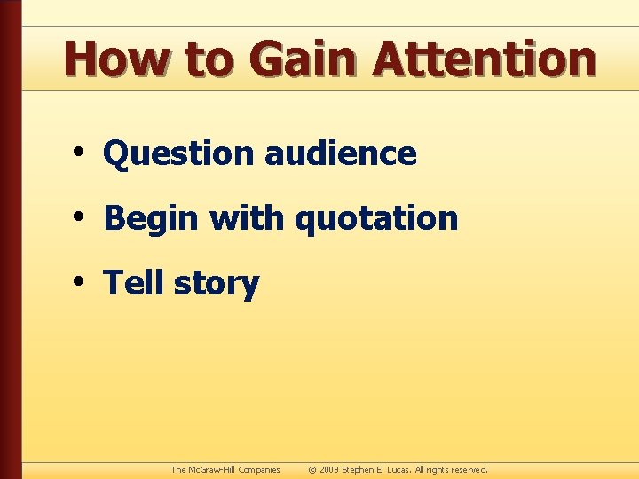 chapter 9 Beginning Ending the Speech The Mc