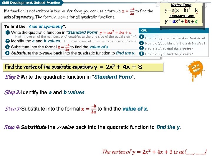 Learning Objective CFU What is Axis of Symmetry
