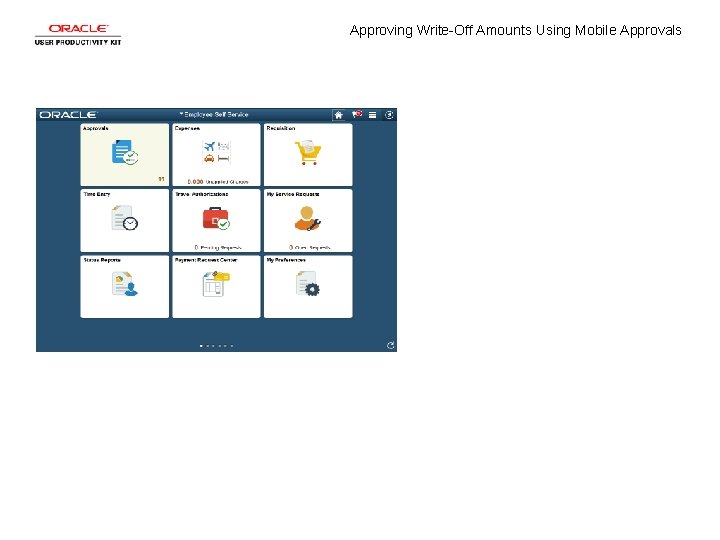 Approving WriteOff Amounts Using Mobile Approvals Concept Approving