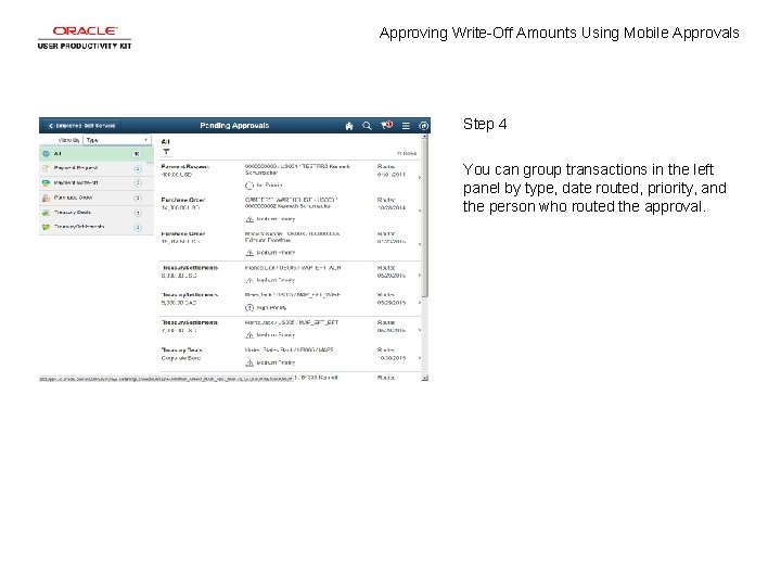 Approving WriteOff Amounts Using Mobile Approvals Concept Approving