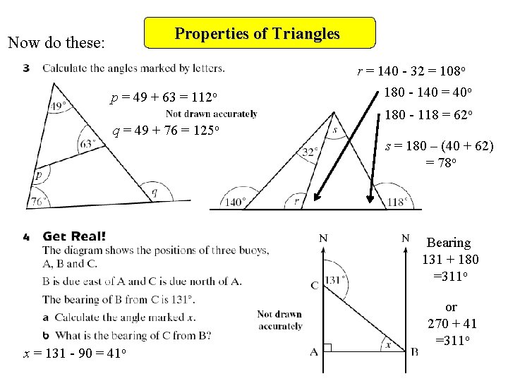 Properties of Triangles Objectives G Grade Identify isosceles