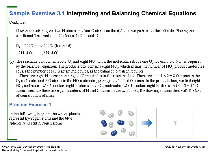 Sample Exercise 3 1 Interpreting and Balancing Chemical