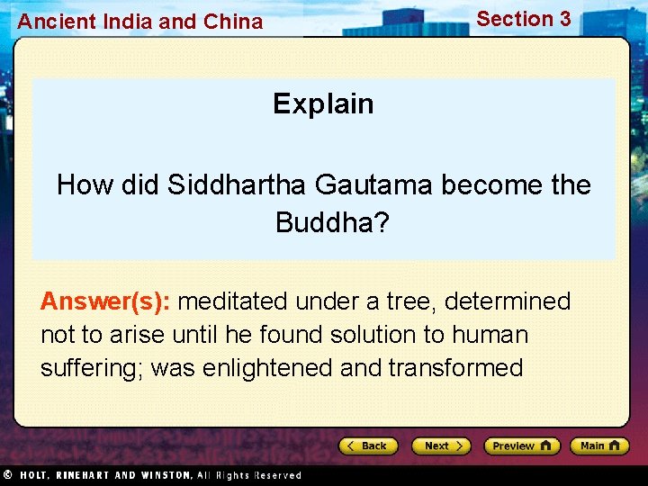 Ancient India and China Buddhism Preview Main Idea