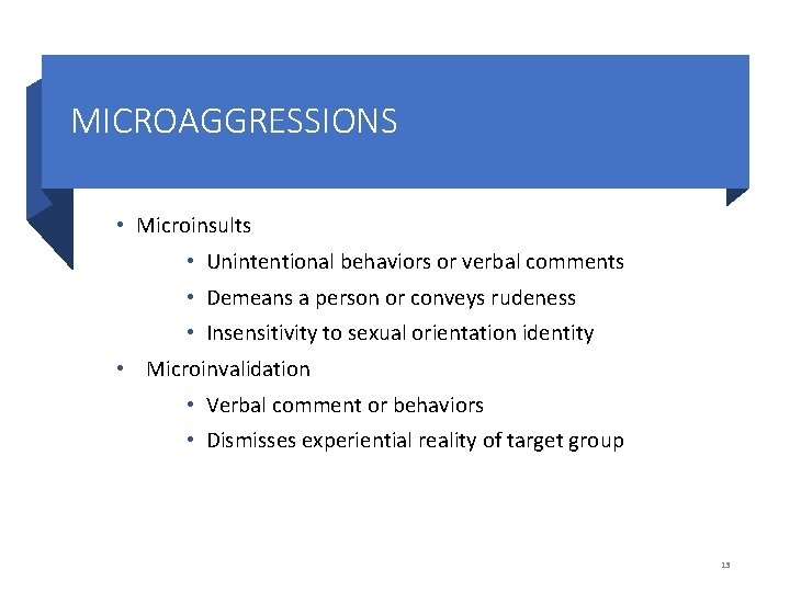 Negative Effects of Bias Stereotyping and Microaggressions INTRODUCTION
