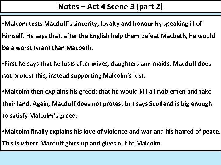 Macbeth Reading 8 Date Objectives Read Macbeth Act