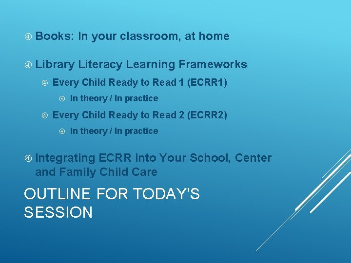 CONNECTING KIDS AND CAREGIVERS WITH GREAT BOOKS Launch