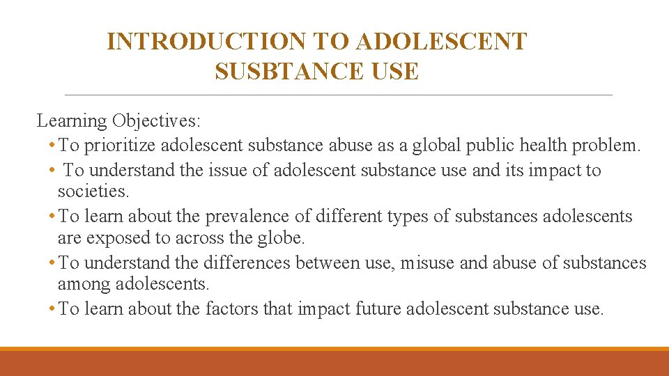 Introduction to Adolescent Substance Use Methodology Required Materials