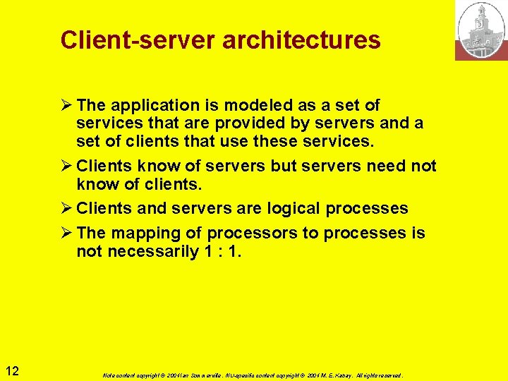 Distributed Systems Architectures IS 301 Software Engineering Lecture