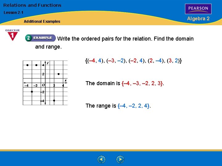 Algebra 2 2 1 RELATIONS AND FUNCTIONS PG