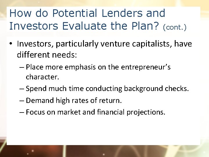 ENTREPRENEURSHIP MODULE 3 The Business Plan Creating and