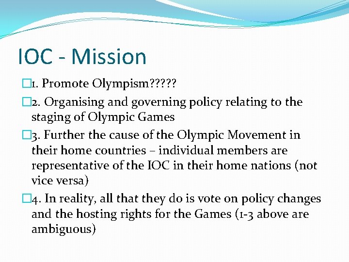 Olympic Sport Governance Dr Ian OBoyle The modern