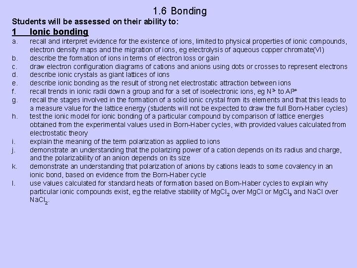 UNIT 1 6 BONDING 1 6 Bonding Students